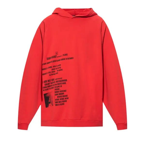 Raf Simons Oversized Hooded Sweater With Prints