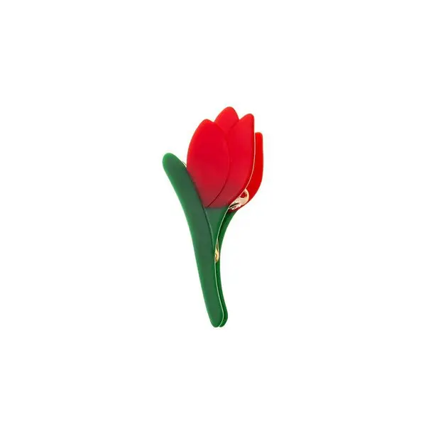ADINA EDEN Rose Flower Hair Claw Clip - Red