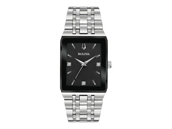 Bulova Quadra Diamond Watch - Stainless Steel
