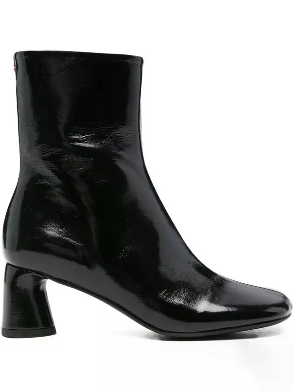HALMANERA 55mm Patent Leather Block-heel Boots