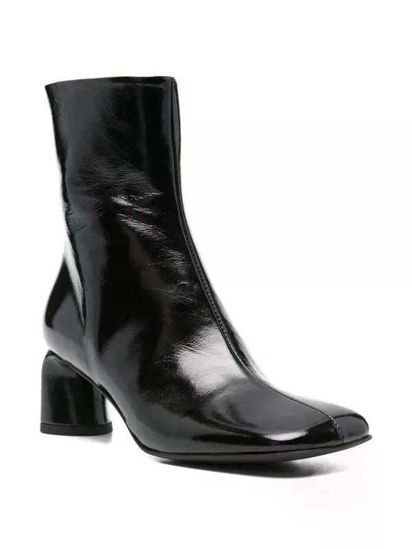 HALMANERA 55mm Patent Leather Block-heel Boots