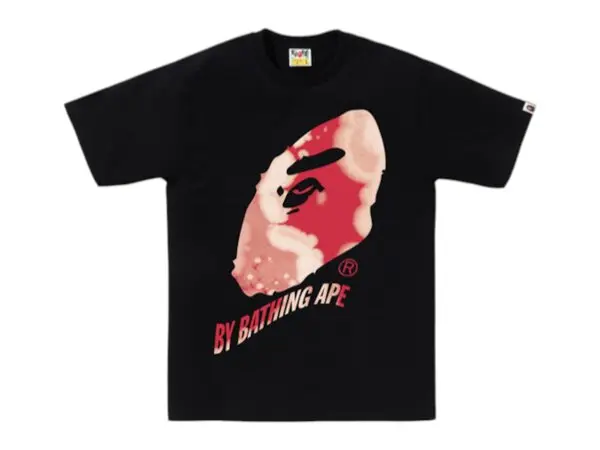 A BATHING APE Tie Dye Twist Bathing Ape Tee Shirt - Black