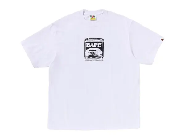 A BATHING APE Can Food Logo Relaxed Fit Tee Shirt - White