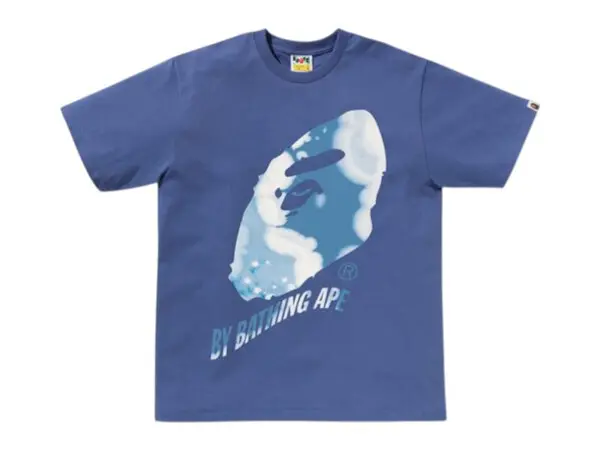 A BATHING APE Tie Dye Twist Bathing Ape Tee Shirt - Navy Blue