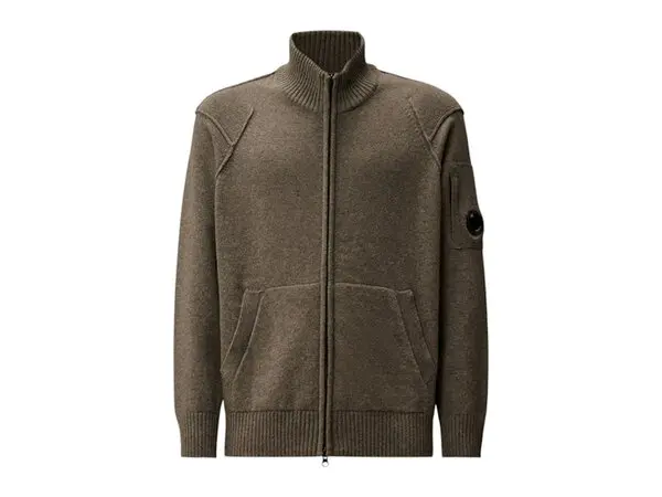 C.P. COMPANY Lambswool Grs Full Zip Sweater