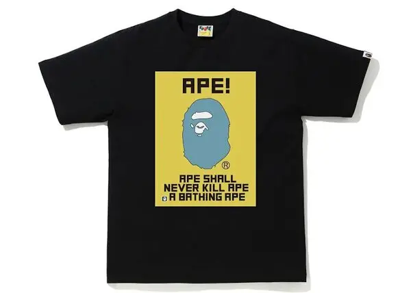 A BATHING APE Water Print Tee Shirt - Black