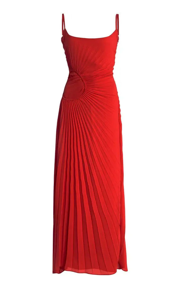 GEORGIA HARDINGE Tide Pleated Georgette Maxi Dress