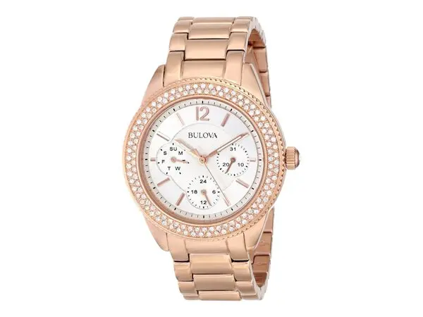 Bulova Swarovski Crystals Watch - Stainless Steel