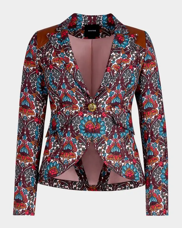 Smythe Printed Blazer With Leather Patches