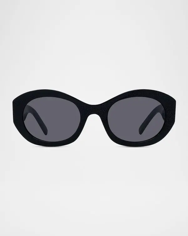 Givenchy Tortoise Acetate Oval Sunglasses - Blackothersmoke