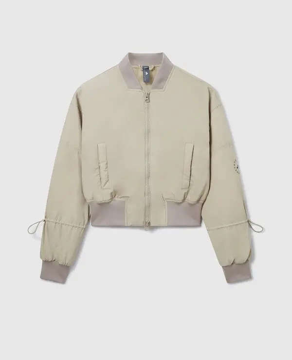 Stella McCartney Sportswear Woven Cropped Bomber Jacket - Desert Sand Beige