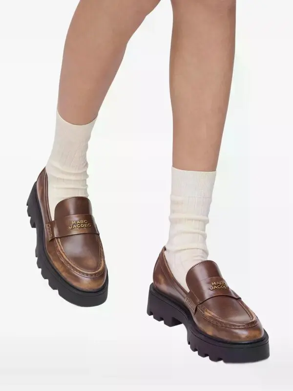 Marc Jacobs Logo-plaque Chunky Loafers - Brown