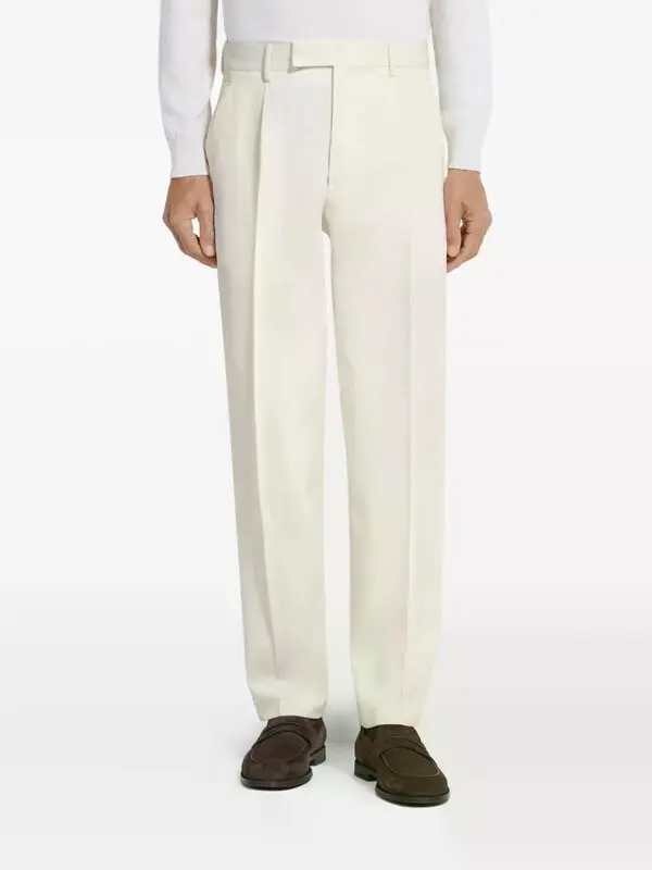 Zegna Tailored Pleated Trousers - White