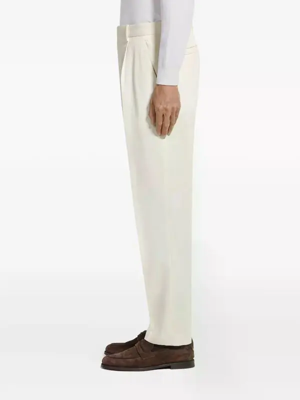 Zegna Tailored Pleated Trousers - White