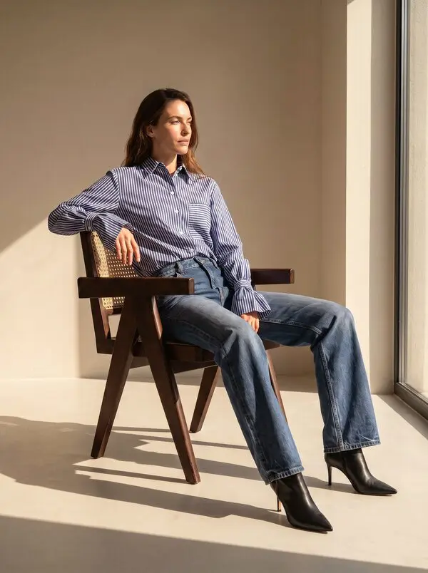 MandiBreeze Jules Striped Shirt - Blue