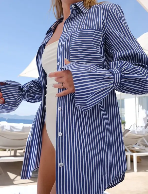 MandiBreeze Jules Striped Shirt - Blue