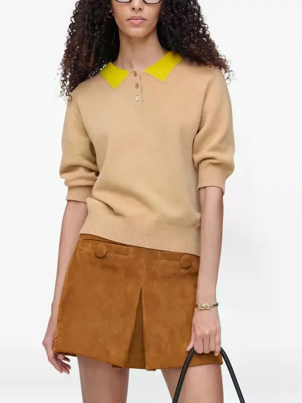 Marc Jacobs Contrast-collar Wool Polo - Brown