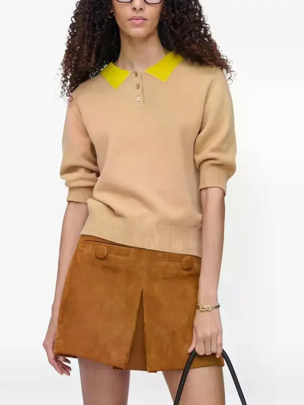 Marc Jacobs Contrast-collar Wool Polo - Brown
