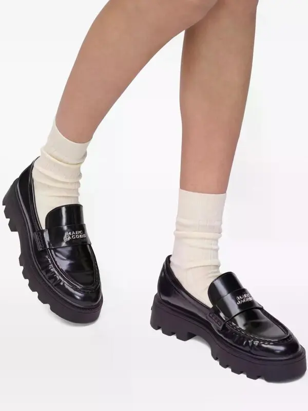 Marc Jacobs Frankie Logo-plaque Platform Loafers - Black