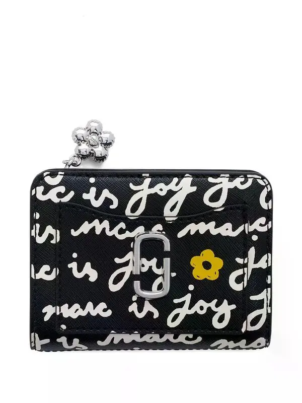 Marc Jacobs The Joy Floral-print Wallet - Black