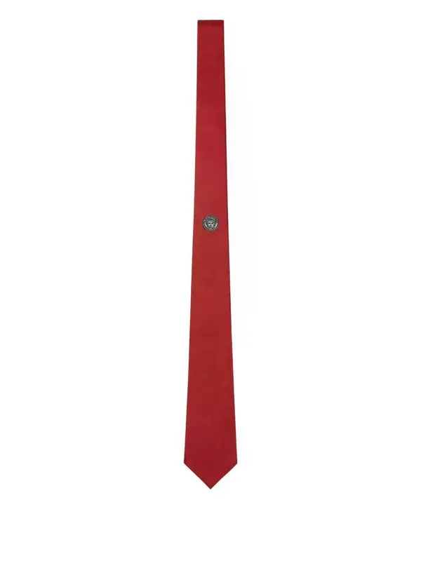 Versace Medusa-embroidered Tie - Red