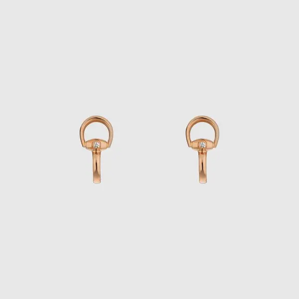 Gucci Horsebit 18k Stud Earrings - Rose Gold