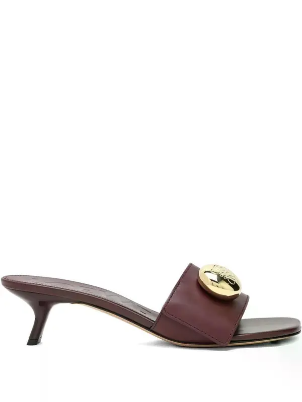 Loewe 45mm Pebble-embellished Leather Sandals - Red