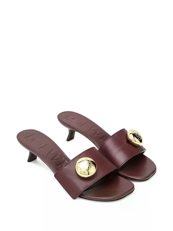 Loewe 45mm Pebble-embellished Leather Sandals - Red