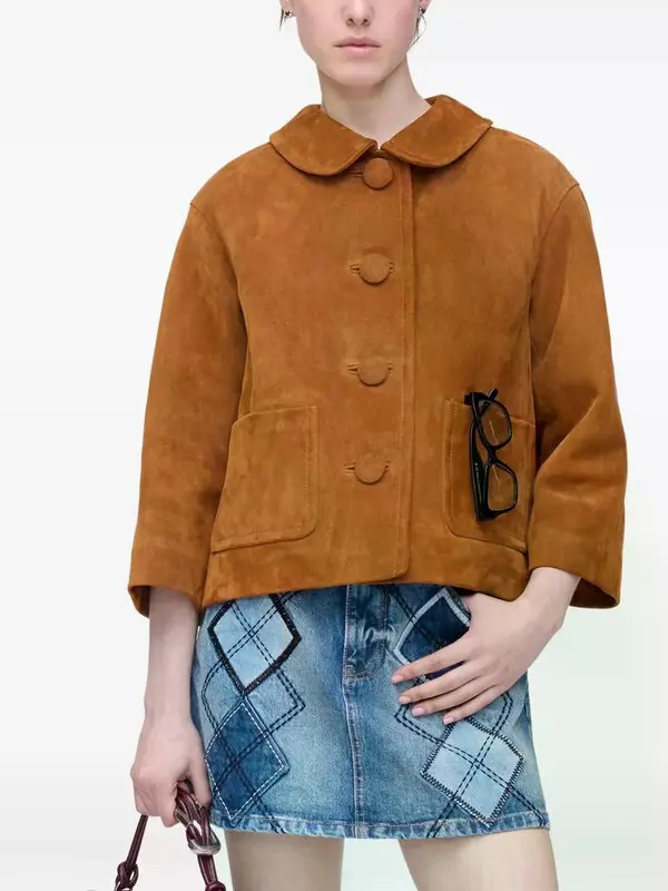 Marc Jacobs Suede Jacket With Peter Pan Collar