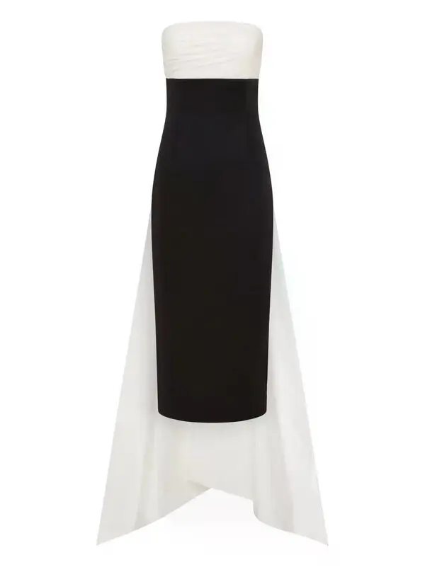 Rachel Gilbert Odette Strapless Draped-back Midi Dress