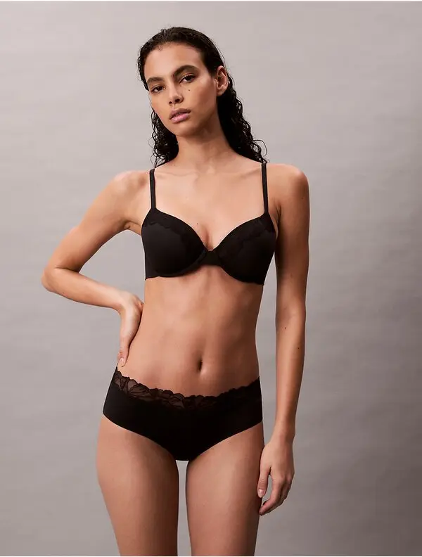 Calvin Klein Perfectly Fit Lace Hipster - Black