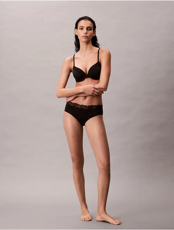 Calvin Klein Perfectly Fit Lace Hipster - Black