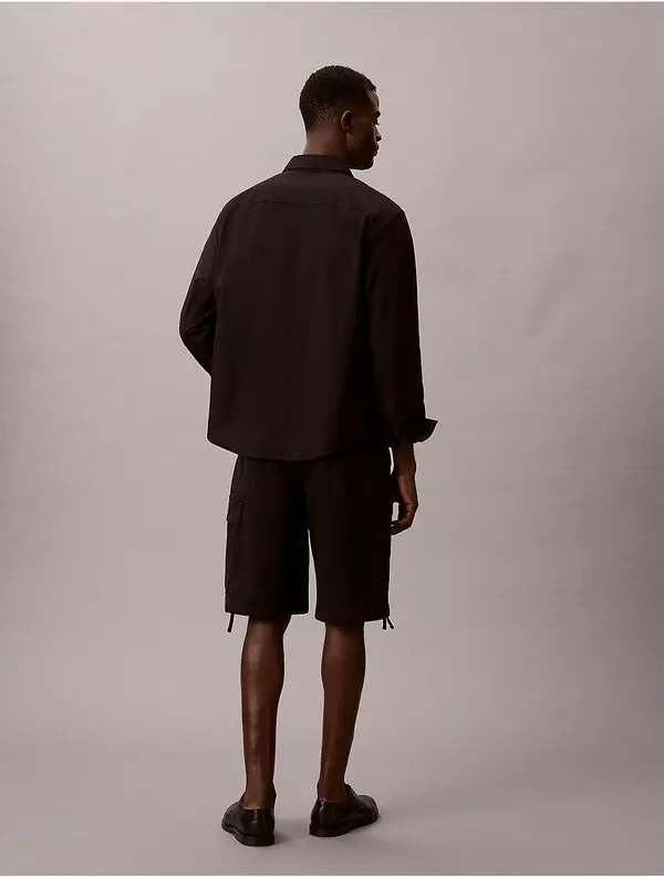 Calvin Klein Cotton Stretch Twill Cargo Shorts - Black