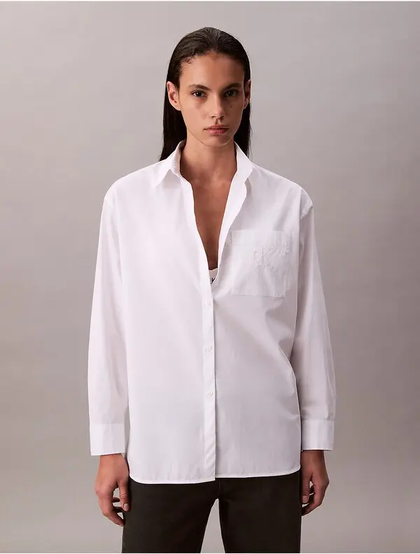 Calvin Klein Poplin Relaxed Button-down Shirt - Brilliant White