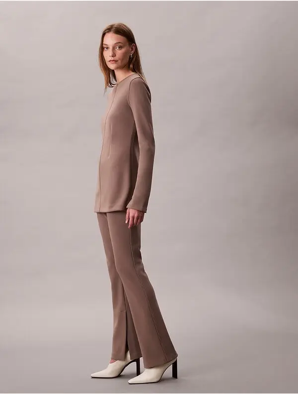 Calvin Klein Tailored Knit Flared Pull-on Trousers