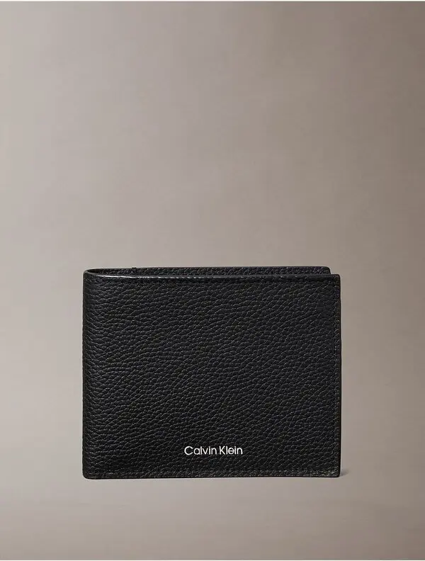 Calvin Klein Foil Embossed Logo Bifold Wallet - Black