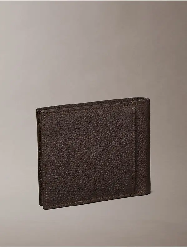Calvin Klein Foil Embossed Logo Bifold Wallet - Chocolate Martini