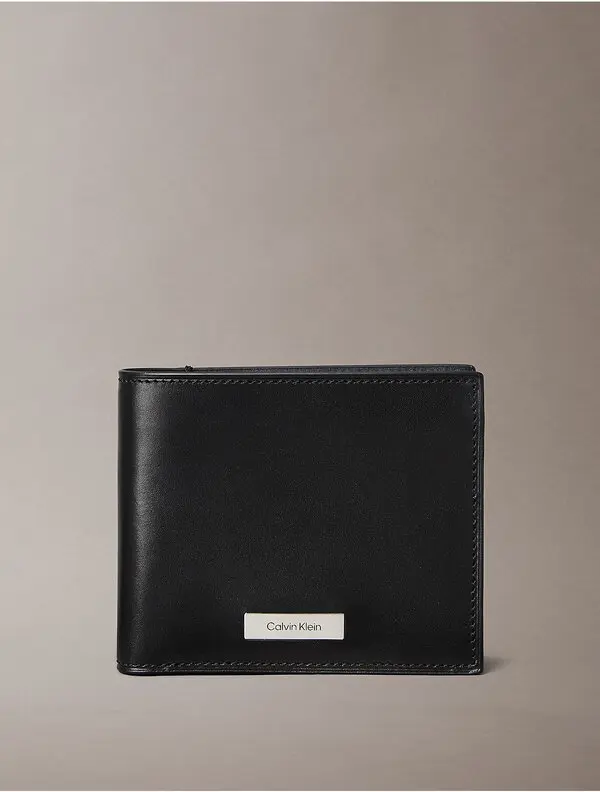 Calvin Klein Plaque Logo Bifold Wallet - Black