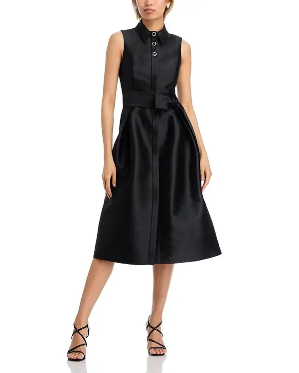 Rickie Freeman For Teri Jon Mikado Sleeveless Shirt Dress