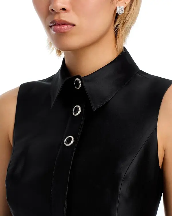 Rickie Freeman For Teri Jon Mikado Sleeveless Shirt Dress