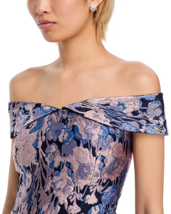 Rickie Freeman For Teri Jon Floral Metallic Fit & Flare Dress