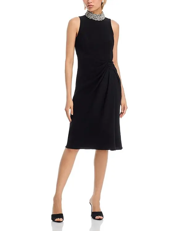 Rickie Freeman For Teri Jon Mock Neck Sarong Dress