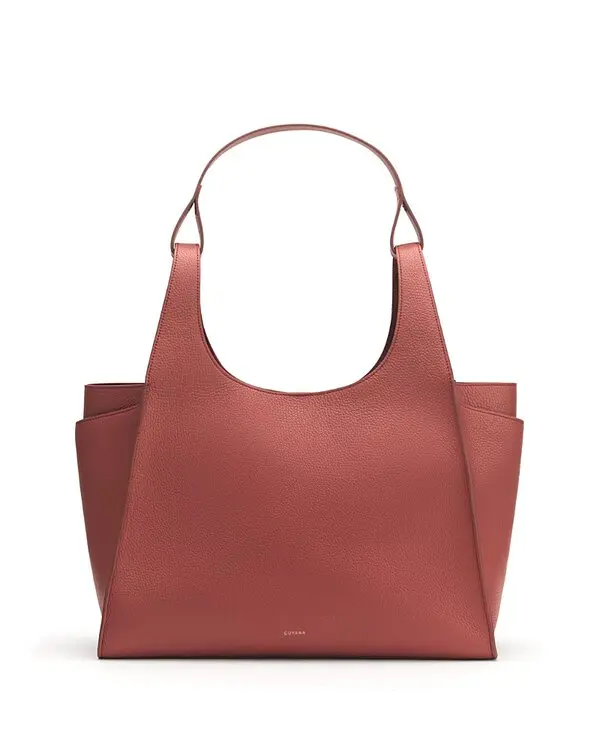 Cuyana Double Loop Satchel - Dark Terracotta