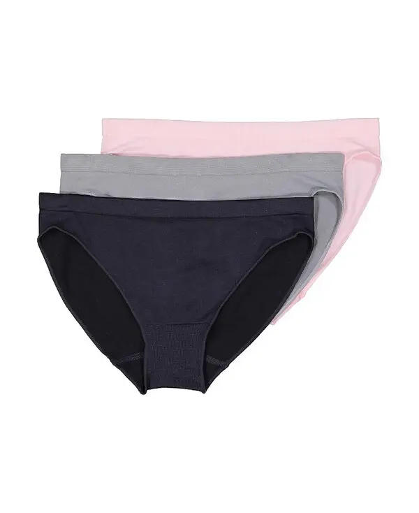 BRABAR Comfy Undies Hi-leg Bikini, 3-pack - Black/natural Grey/ballet Pink
