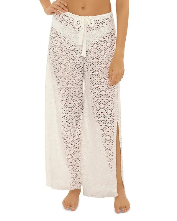 BECCA BY REBECCA VIRTUE Las Colinas Lace Swim Cover-up Pants - White