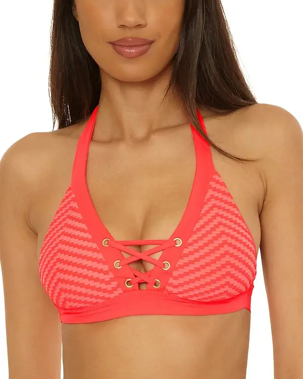 BECCA® By Rebecca Virtue Connect Keira Corset Halter Bikini Top - Dragon Fire