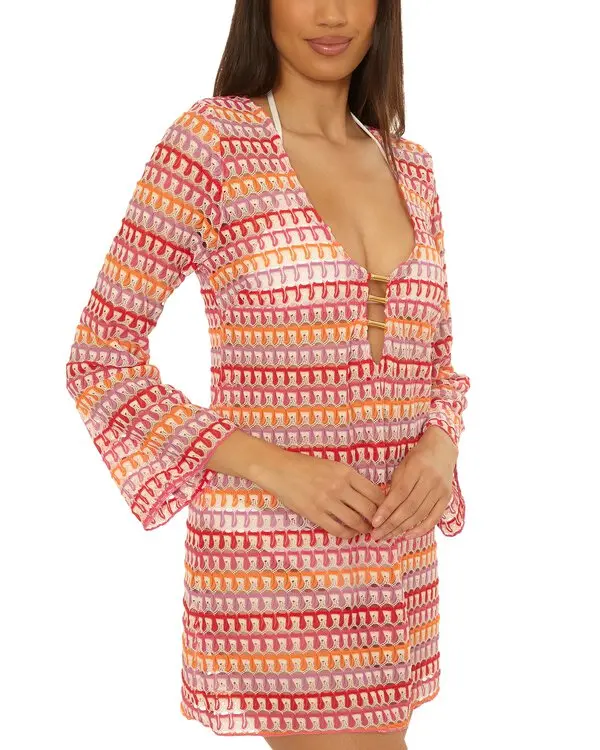 BECCA By Rebecca Virtue Utopia Crochet Tunic Swim Cover-up