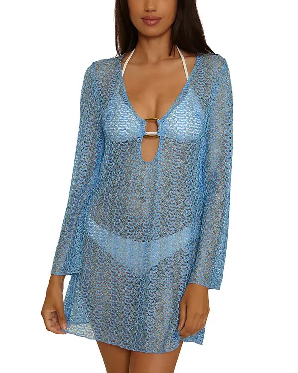 BECCA By Rebecca Virtue Lace Tunic Swim Cover-up - Sky Blue