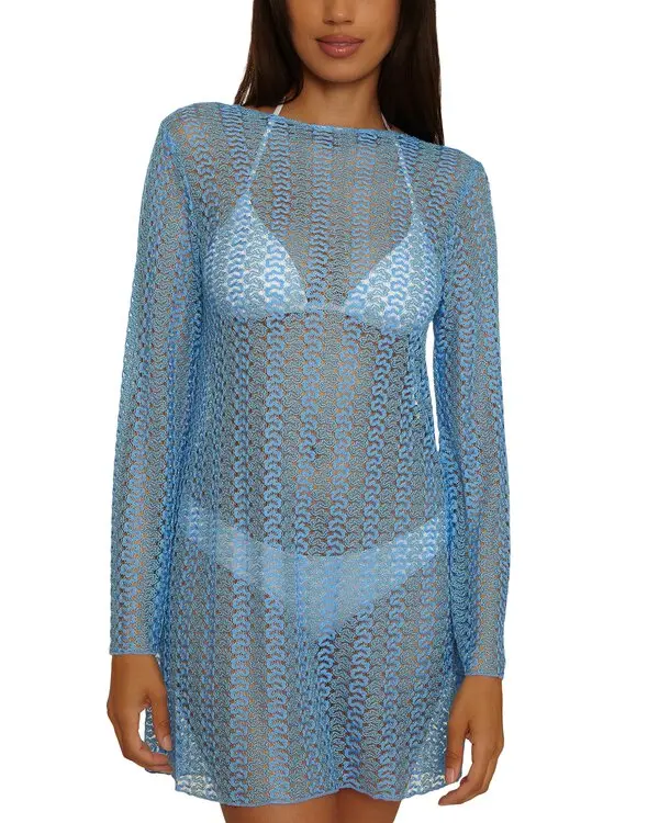 BECCA By Rebecca Virtue Lace Tunic Swim Cover-up - Sky Blue