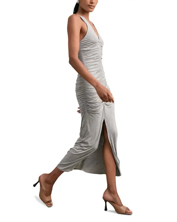 Buy REISS Alessandra Ruched Jersey Dress - Grey At 67% Off | Editorialist